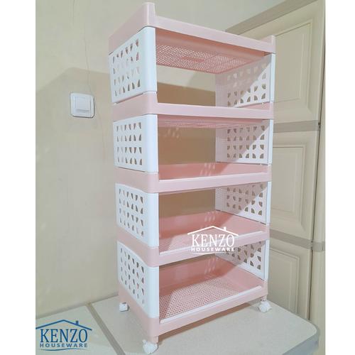 Jual Rak Susun 4 Tingkat Besar Lebar Rak Warna Serbaguna Roda Awet ...
