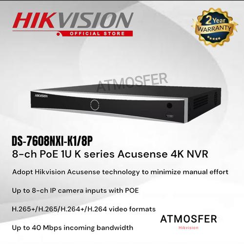 Jual Nvr Hikvision 8ch Poe 4K Face Capture Acusense DS-7608NXI-K1/8P Resmi - Jakarta Barat ...