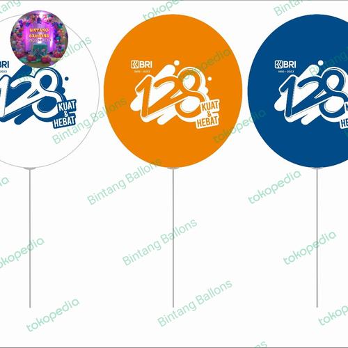 Jual Balon Sablon - Balon Print HUT BRI 128 logo resmi - Putih - Kota ...