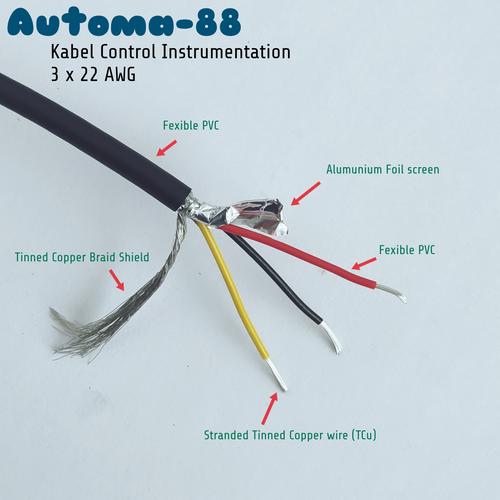 Jual Kabel Control Tinned Copper 3 x 22AWG 22 AWG Braid Shield 3 Core ...