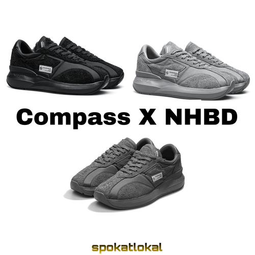 Jual Sepatu Compass X Neighborhood NHBD Velocity Black, Grey & Dark ...