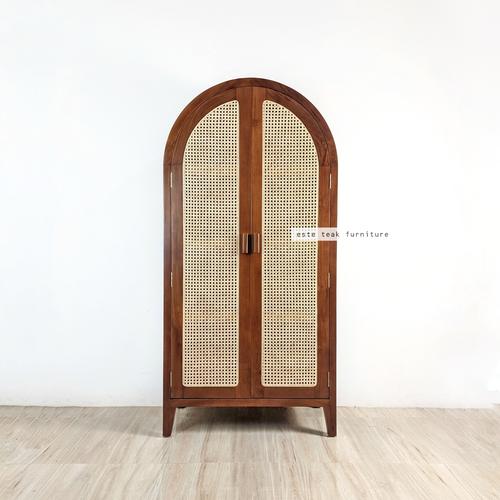 Jual Wardrobe Rattan Scandinavian Lemari Rotan Oval Kayu Jati - Kab ...