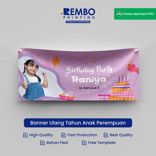 Jual BANNER ULANG TAHUN ANAK/ULANG TAHUN ANAK PEREMPUAN & BISA REQUEST ...