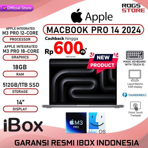 Promo APPLE Macbook Pro 14 M3 PRO 18GB/512GB 18GB/1TB SSD 14" - Resmi ...