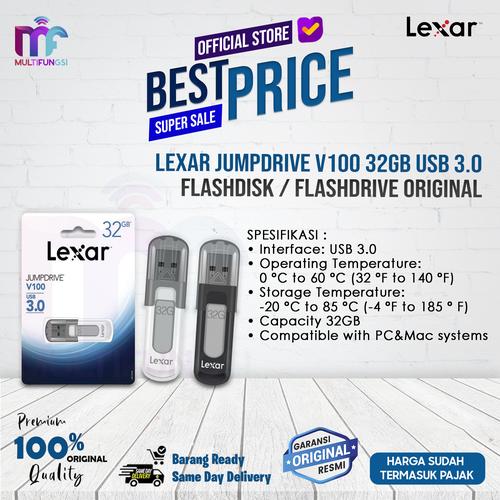 Jual ORIGINAL LEXAR FLASHDISK 32GB JUMPDRIVE V100 / USB 3.0 FLASH DISK ...