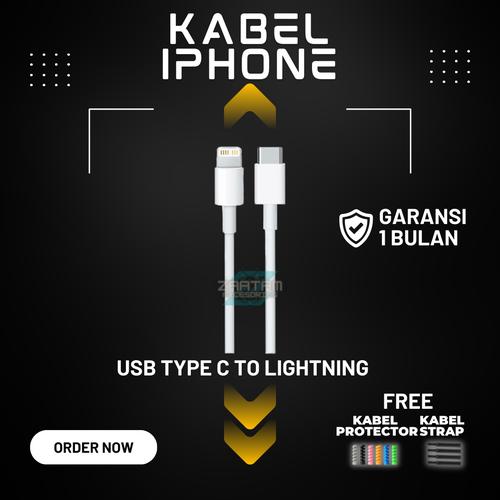 Jual KABEL DATA IPHONE FAST CHARGING USB TYPE C TO LIGHTNING 1M 2M ...