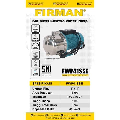Jual Electric Waterpump / Pompa Air SEMI JET Steinless 1" FWP41SSE ...