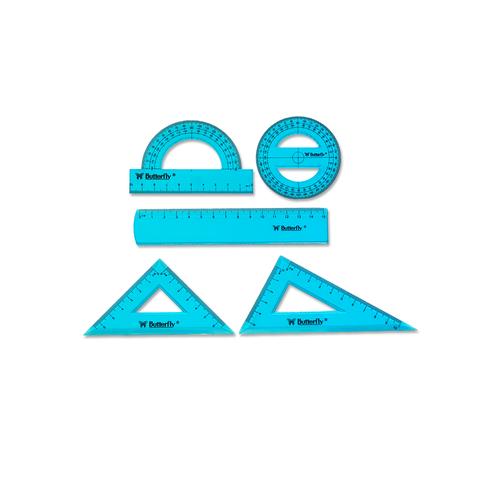 Jual Penggaris Segitiga Butterfly BT 500 SET / Set Penggaris - Biru ...