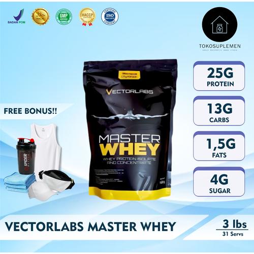 Jual MASTER WHEY VECTORLABS 3 LBS MURAH BUKAN ON MUSCLE FIRST SYNTHA 6 ...