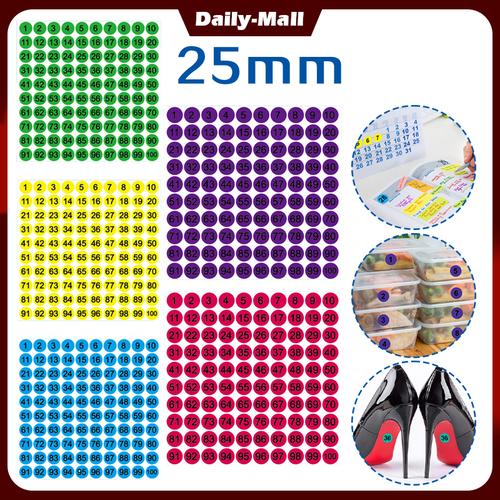 Jual 5 Lembar Sticker Label Dot Sticker Angka Nomor Number Stiker Bulat ...