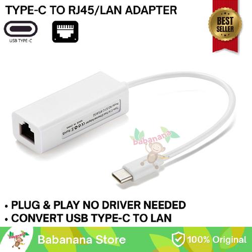 Jual Usb TYPE-C to Lan RJ45 Network Konverter Internet Macbook Laptop ...