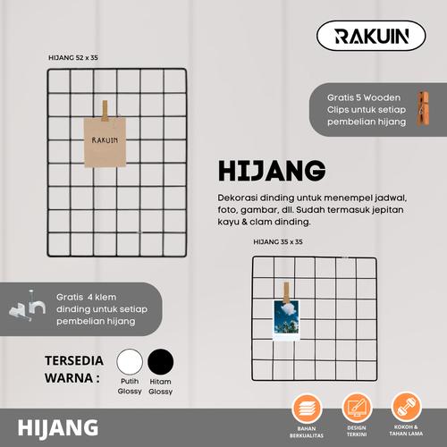 Jual Wall grid hijang hiasan dinding RAKU wire grid wall hitam putih ...