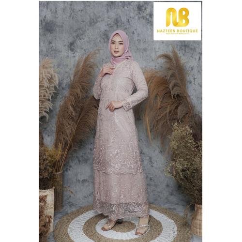 Jual Gamis Full Brukat Tingkat Tille Mutiara Dress Kebaya Melayu Wanita ...
