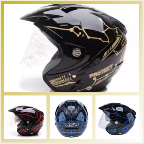 Promo Helm Motor Pria Helm Hitam Helm SNI Double Visor Helm Sepeda ...