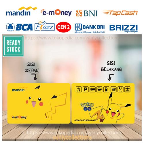 Jual KARTU EMONEY ETOLL ANIME POKEMON PIKACHU YELLOW KIDS CUTE - 2 SISI ...