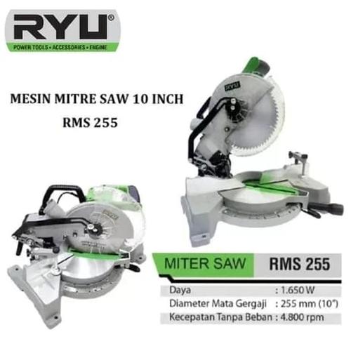Jual MESIN MITTER SAW SLIDING 10IN RYU RMS 255 MESIN POTONG ALUMINIUM ...