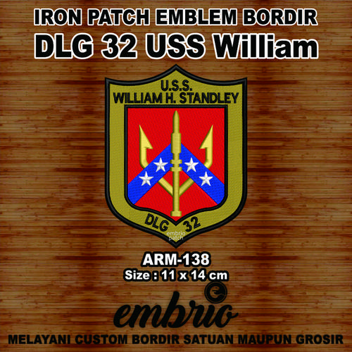 Jual ARM-138 Patch DLG 32 USS William H Standley US Army Jaket Top Gun ...