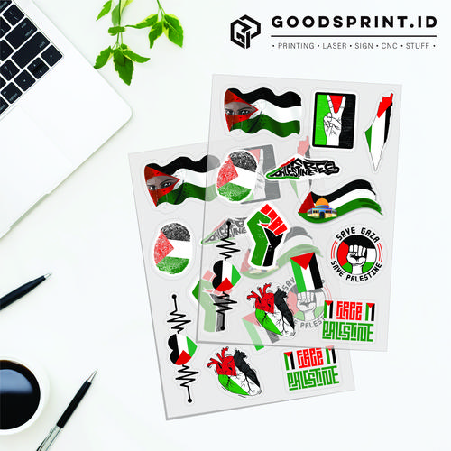 Jual FREE PALESTINE Sticker Transparan A6 Waterptoof Stiker Save Gaza ...