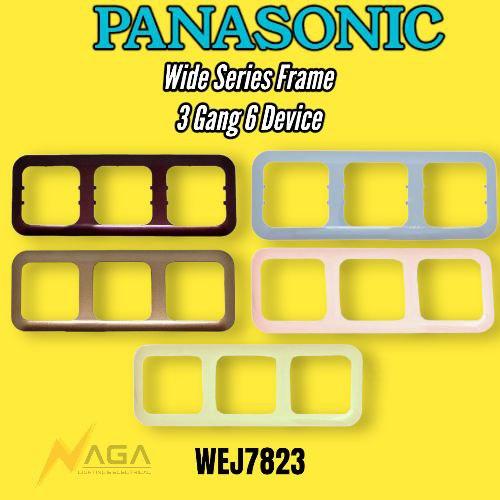Jual Panasonic Wide Series Frame, 3 Gang 6 Device WEJ7823 - Silver ...