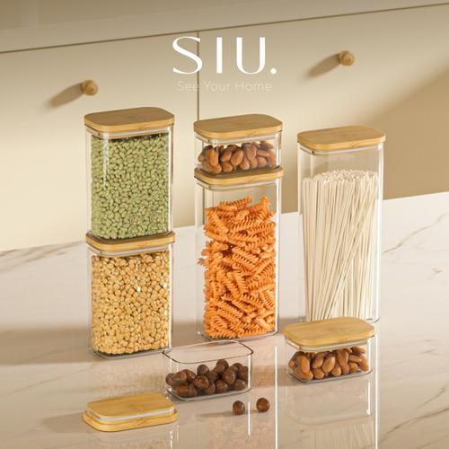 Promo Bamboo Toples Makanan Plastik Kaca Tutup Kayu Kedap Udara Astetik ...