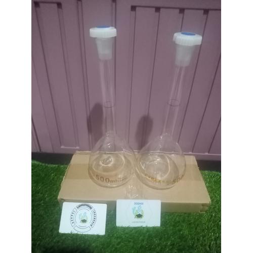 Jual Labu ukur, volumetric flask, Labu tentukur. merk pyrex ukuran 500 ml - Kota Medan - DODHAI ...