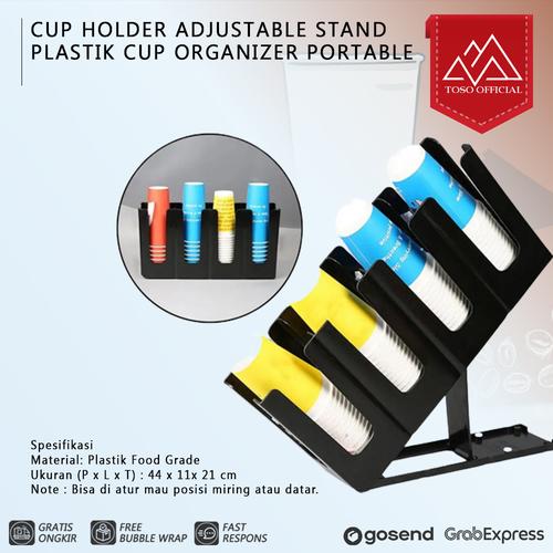 Jual Rak Akrilik Paper Cup Holder Rak Gelas 4 Slot With Stand ...