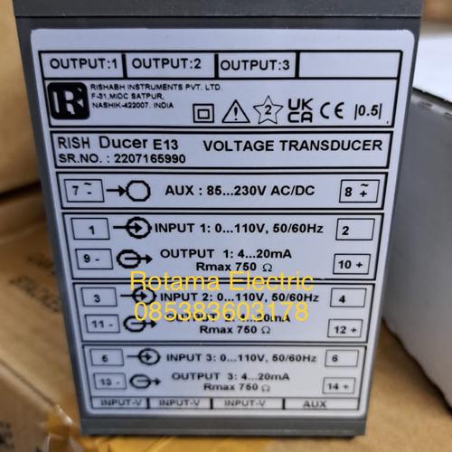 Jual 3PHASE AC VOLTAGE TRANSDUCER RISHABH E13 Input 3x110V Output 3x4 ...