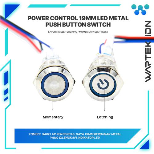 Jual Power Control 19mm LED Metal Push Button Switch - Latching ...