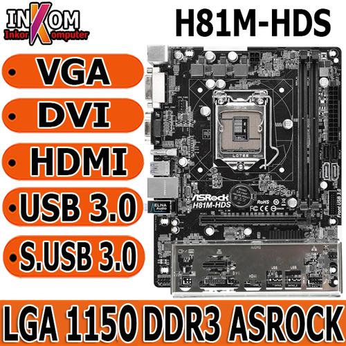 Promo Mobo Mainboard Motherboard Intel LGA 1150 H81 Asrock - H81M-DGS ...