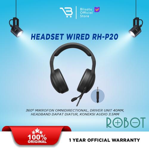 Promo ROBOT Headset Wired RH-P20 3.5mm Jack Black Original - Jakarta ...