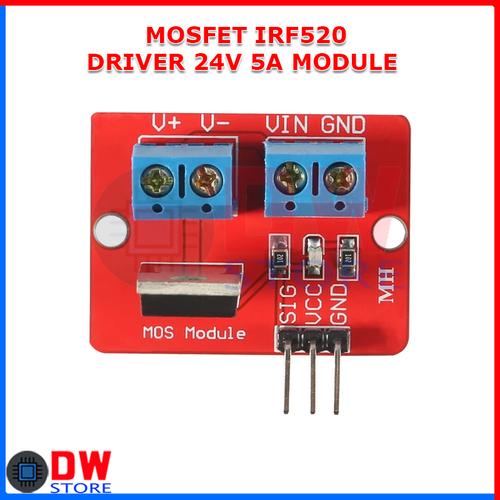 Jual MOSFET MOS IRF520 IRF 520 24V 5A Mosfet Driver Module PWM Switch ...