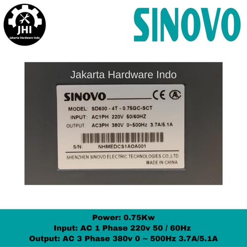 Jual Inverter VFD 0.75KW/1.5KW/2.2KW Input 1phase 220V Output 3phase 380V - 0.75KW 380V - Kota ...