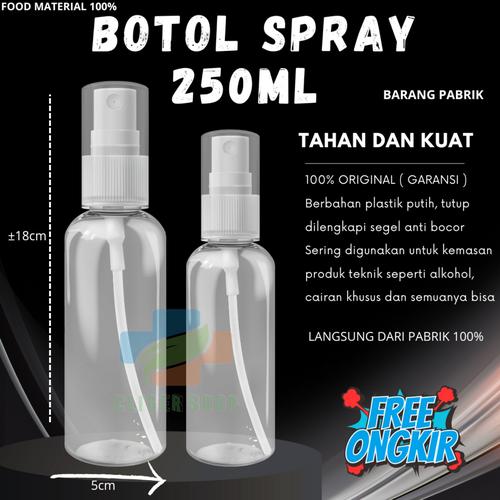 Jual BOTOL SPRAY 250 ML, PLASTIK KUAT DAN TEBAL DIGUNAKAN UNTUK CAIRAN ...