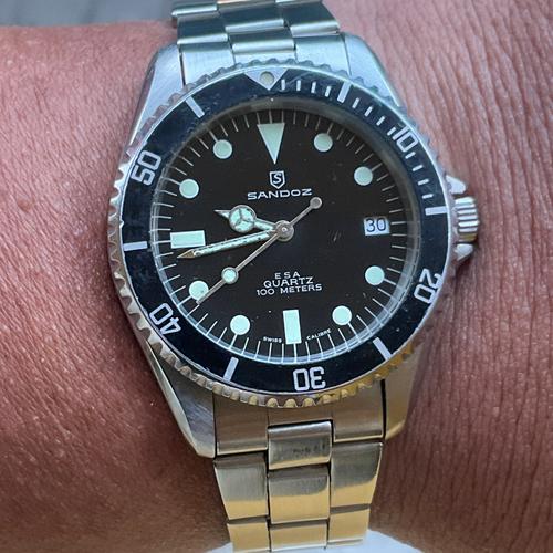Jual ARLOJI JAM TANGAN SWISS MODEL DIVER SANDOZ AUTOMATIC 100M FULL ORI ...
