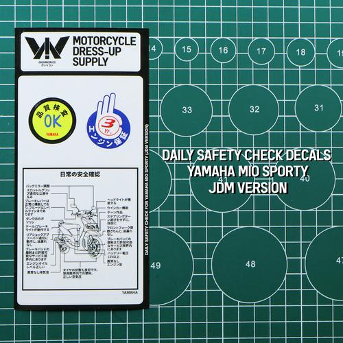 Jual Sticker detail/Warning Decals/Daily Safety Check/Yamaha Mio Sporty ...