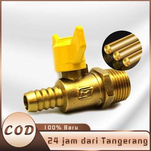 Jual Kran Gas Kuningan 1/2 Inch Stop Kran Gas Drat Dalam Drat Luar ...
