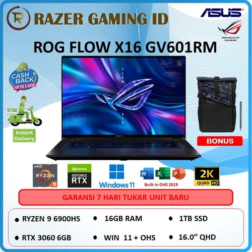Jual ASUS ROG Flow X16 Touch GV601RM Ryzen 9 6900HS RTX3060 16GB 1TB ...