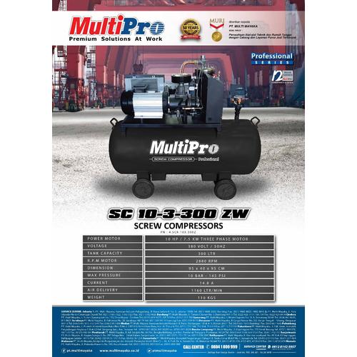 Jual Compressor Kompresor Screw 10 HP 300 L MULTIPRO SC 10-300 ZW ...