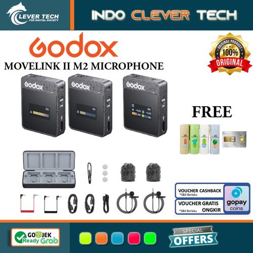 Jual Godox MoveLink II M2 Compact Dual Mic Wireless Microphone Mic Clip ...