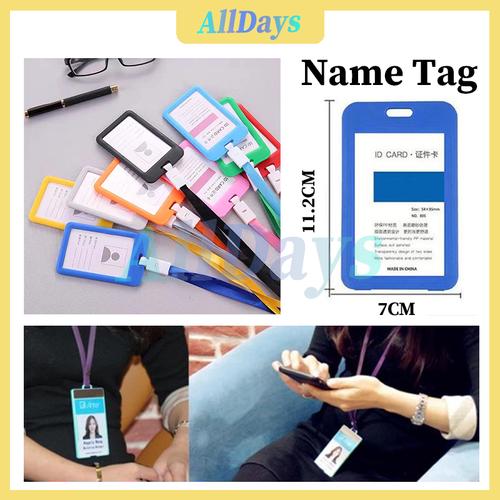 Jual Name Tag ID CARD Holder Nilon Lanyard Gantungan Kartu ID Card ...