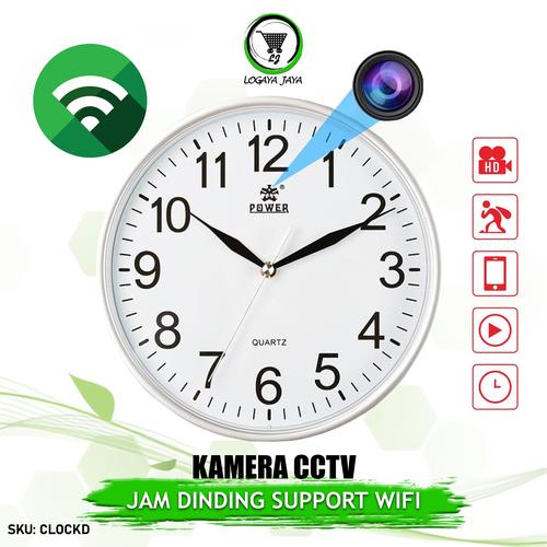 Promo Spy Kamera CCTV Wifi Wall Clock Jam Dinding Camera Pengintai Keamanan - IP CLOCK PUTIH ...