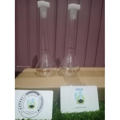 Jual Labu ukur, volumetric flask, Labu tentukur. merk pyrex ukuran 100ml - Kota Medan ...