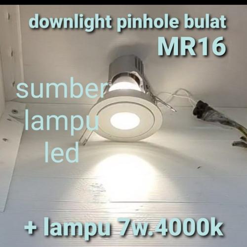 Jual downlight pinhole bulat mr16 led 7watt 7w spotlight halogen led 7 ...