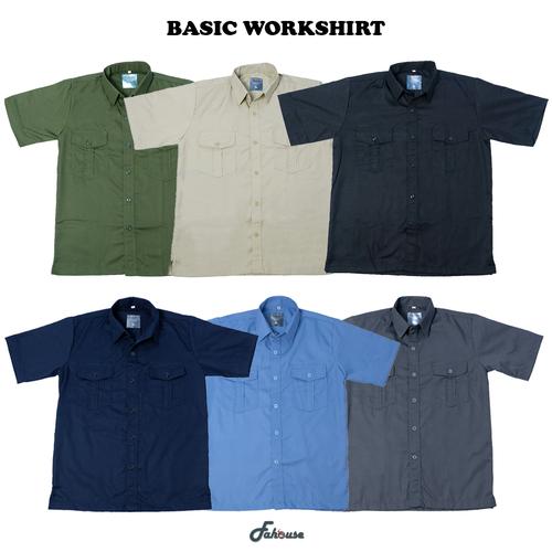 Jual BASIC WORKSHIRT SHORT/KEMEJA POLOS LENGAN PENDEK JAPAN DRILL ...