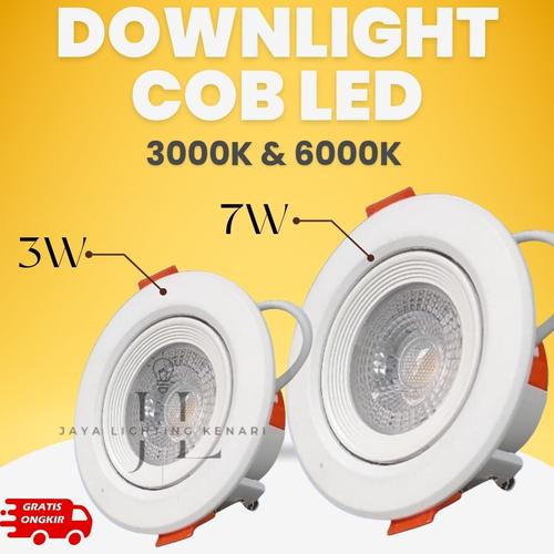 Jual LAMPU SOROT COB SPOTLIGHT 3W 7W WATT LAMPU DOWNLIGHT PLAFON LED - 3W, PUTIH(6000K ...