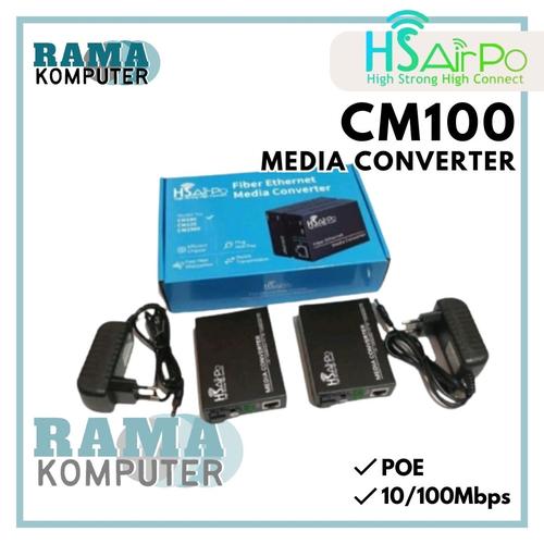 Jual HS AIRPO CM100 FIBER MEDIA CONVERTER 10/100 ZX-1F1E-20KM - Kota ...