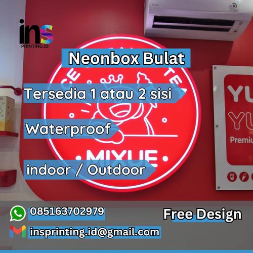 Jual Neon Box Neon Sign Akrilik Bulat Custom 2 sisi Free Breket Free ...