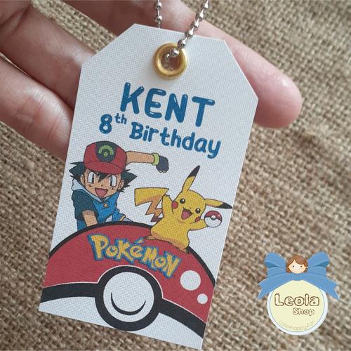 Jual Birthday Tag Pokemon/Hang Tag Label Birthday/Tag Kartu Ulang Tahun ...