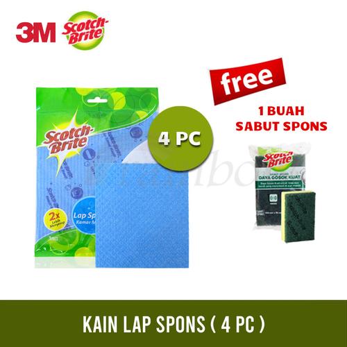 Jual 3M Scotch Brite Kain Lap Spons Lap Sponge Kamar Mandi ID-822 - 1 ...