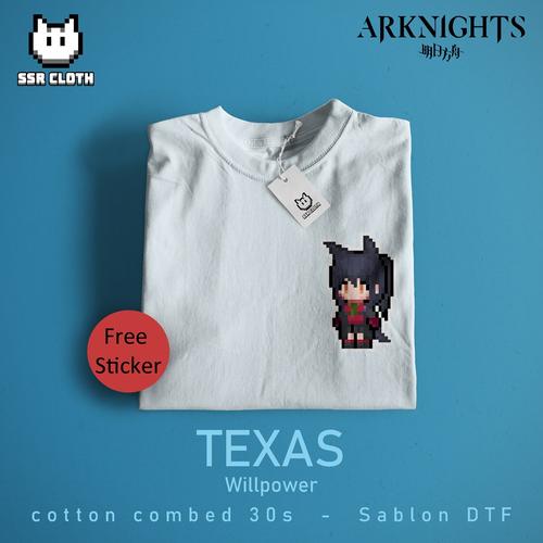 Jual Kaos/T-shirt Anime Pixel Art - Texas Willpower- Arknights - Putih ...